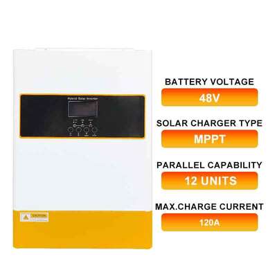 48V Off Grid Single Phase Hybrid Solar Inverter 6.2kw Pure Sine Wave ...